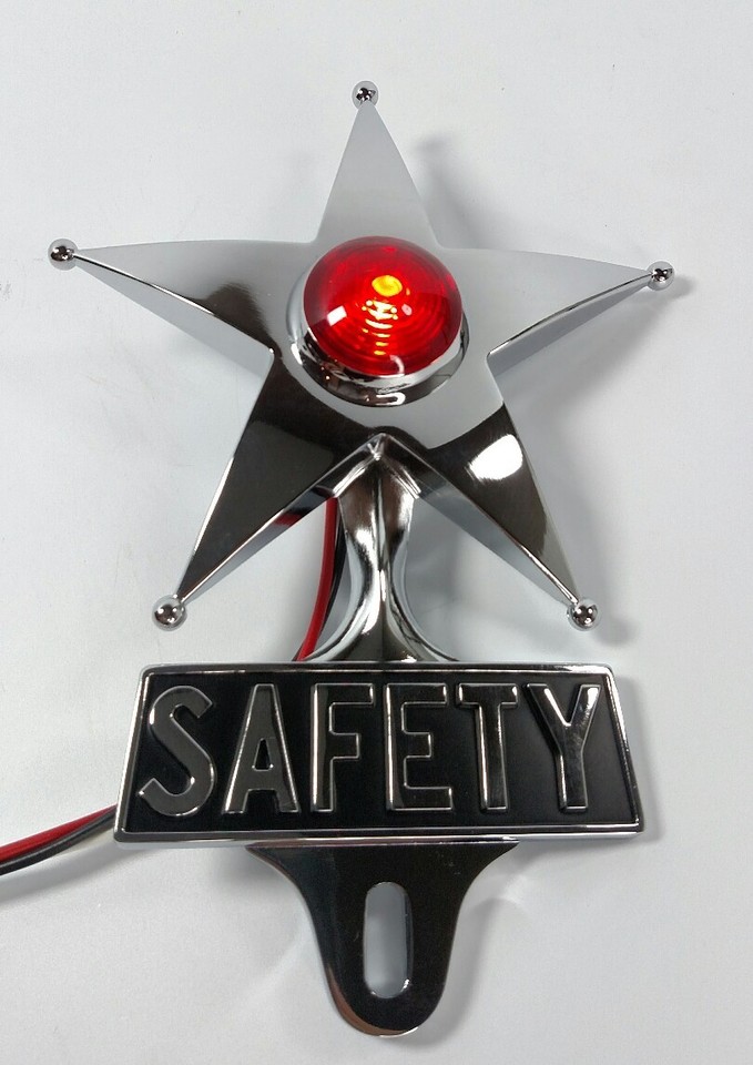 Safety Star License Plate Topper - Dual Function Red LED & VTG Car ...