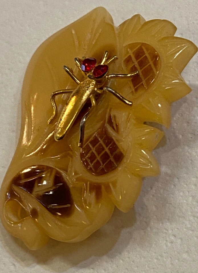 Vintage Bakelite Brass Firefly Pin Brooch 1930-1950s | eBay