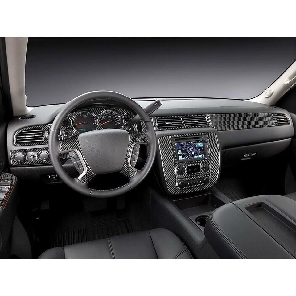 32Pcs Real Carbon Fiber Interior Dash Trim Kits For Silverado/Tahoe ...