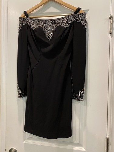 Vm Collection Black Beaded Cocktail Dress Size 2 | eBay