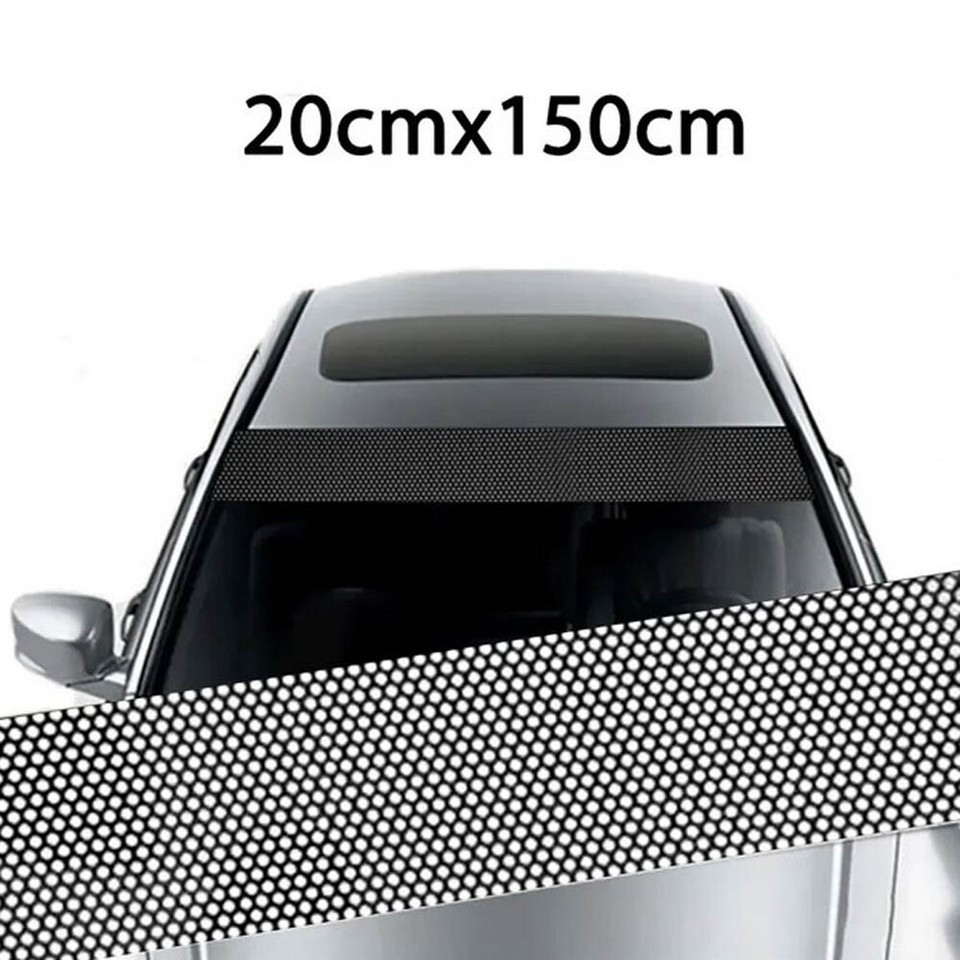 Black Window Visor Sun Strip Vinyl Mesh Decal Sticker For Car Front ...