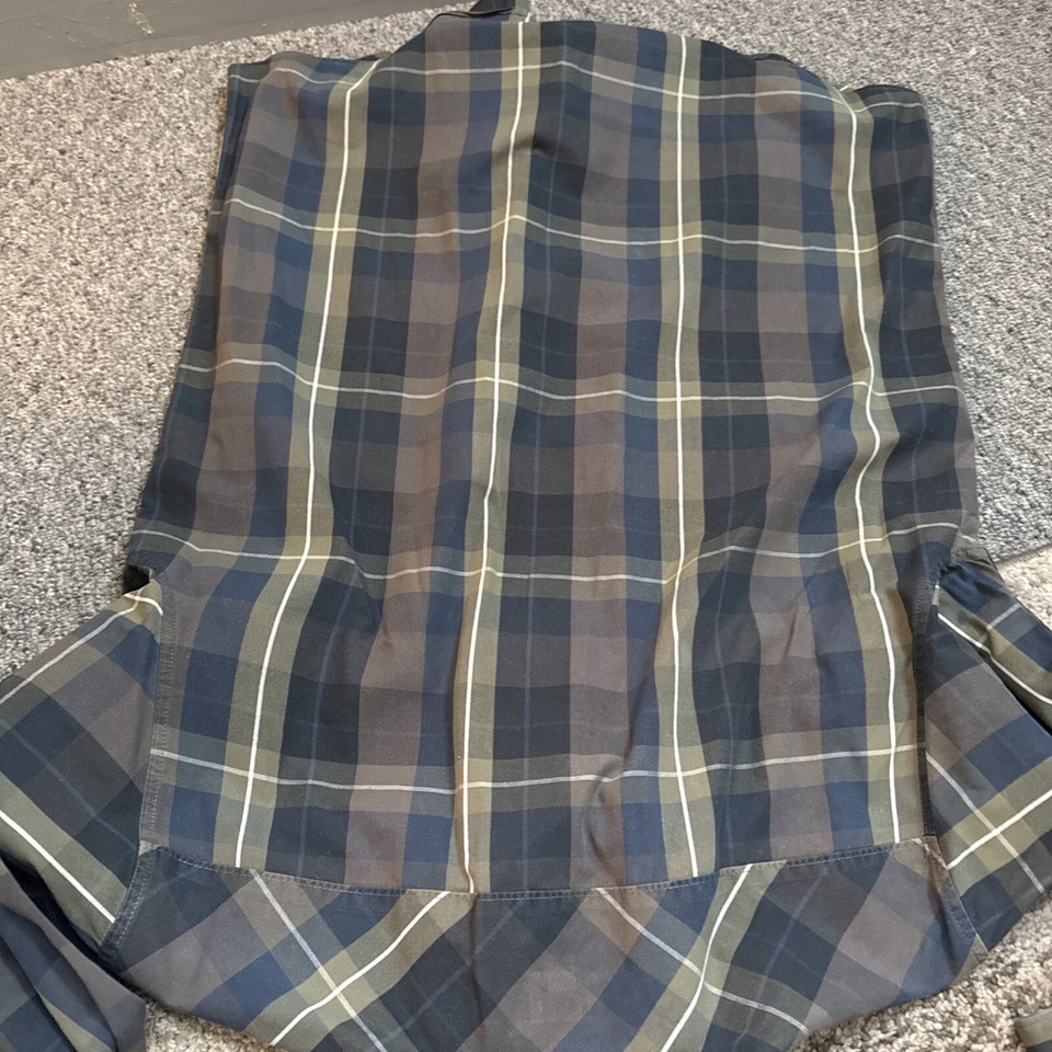 RVCA Men’s Long Sleeve Dress Shirt Plaid Button Up Green Blue White ...