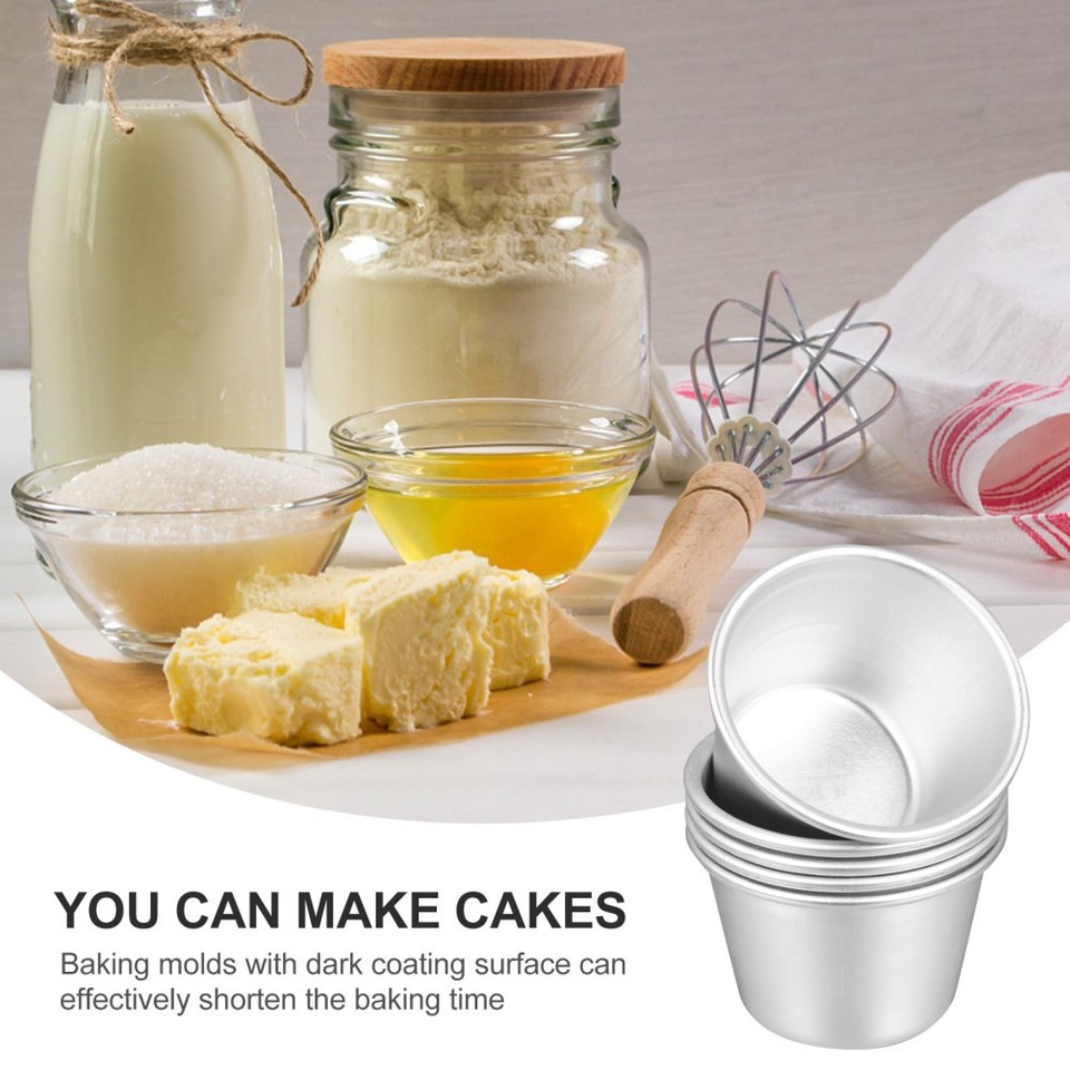 5pcs Round Pattern Kitchen Dish Cake Pan Tray Aluminum Alloy Pudding ...