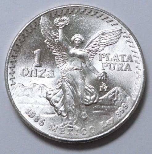 1985 1 Oz 999 Fine SILVER MEXICO Libertad Pura Plata Coin Round, No ...