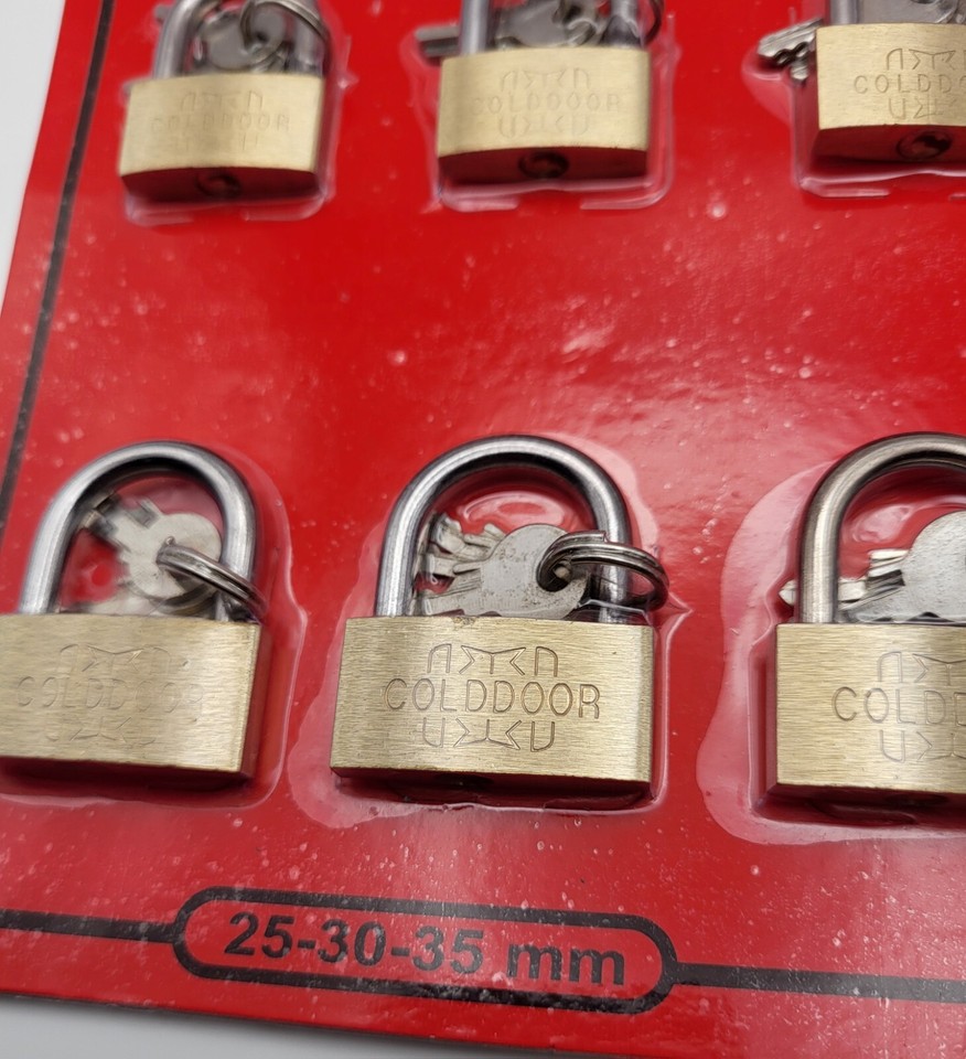 BRASS PADLOCKS WITH 3 SET OF KEYS 🔑 [ 25-30-35 MM] SETS OF 12 BRAND NEW ...