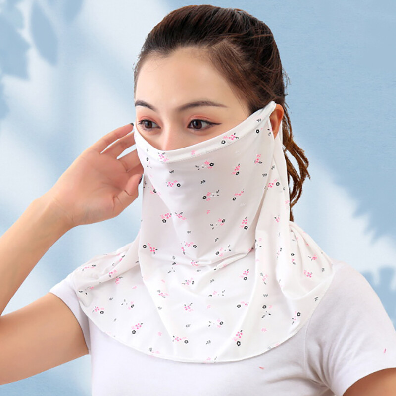 Women Sunscreen Mask Breathable Ice Silk Uv Protection Face Cover For ...