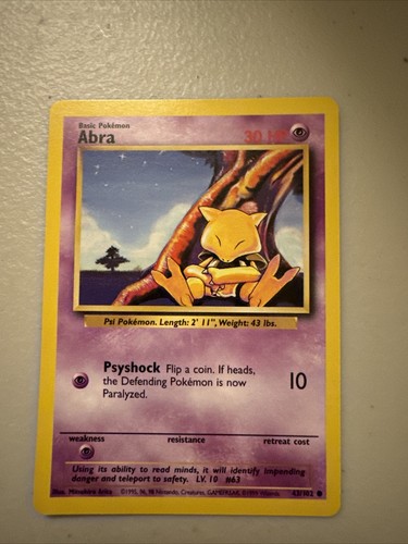 Pokémon Tcg- ABRA - 43/102 - Base Set - Pokemon Card | eBay UK