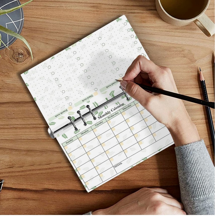 2025/2026 Planner Monthly Paper Kit, for 6-Holefilofax A6 Binder, 6.73 ...