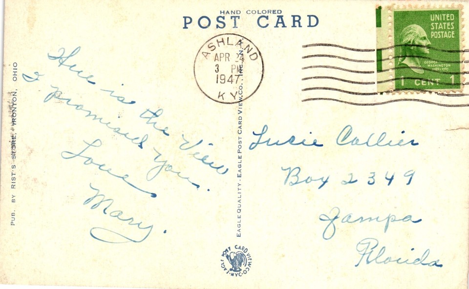 Dream Home O. O. McIntyre Gallipolis Ohio Postcard April 1947 Posted | eBay