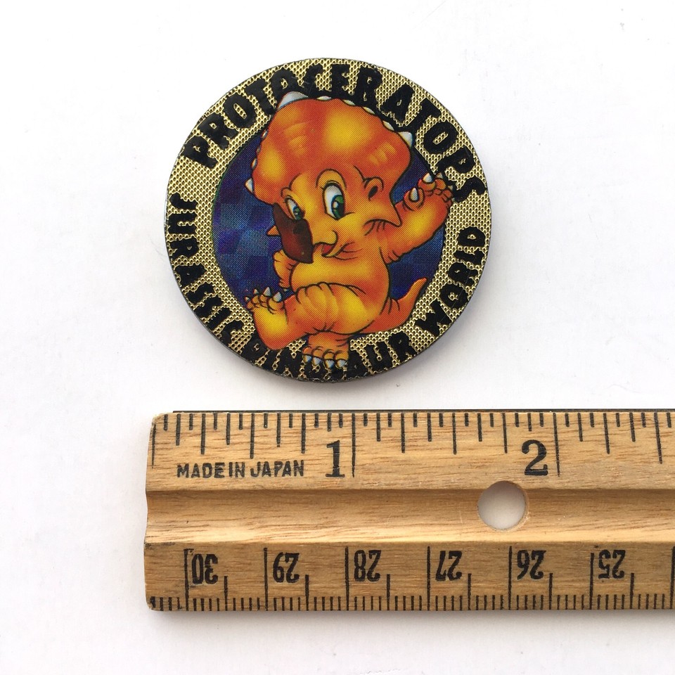 Protoceratops Jurassic Dinosaur World Pog Slammer Metal Orange 90s Game ...