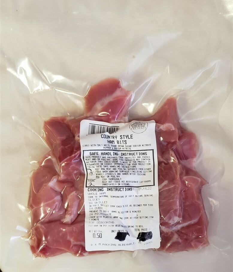 Country Style Cured Ham Bits 8 oz Chips Vacuum Sealed Dennis Boneless ...