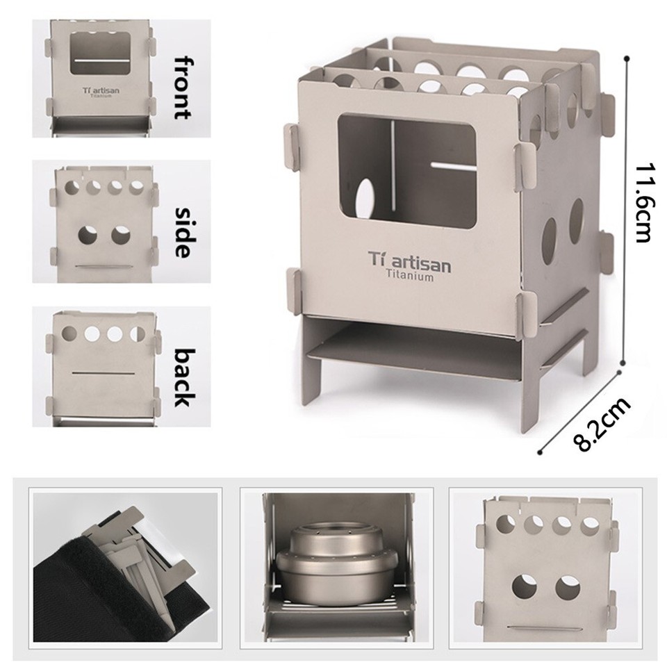 Titanium Wood Stove Lightweight Folding Camping Stove Picnic Cooking ...