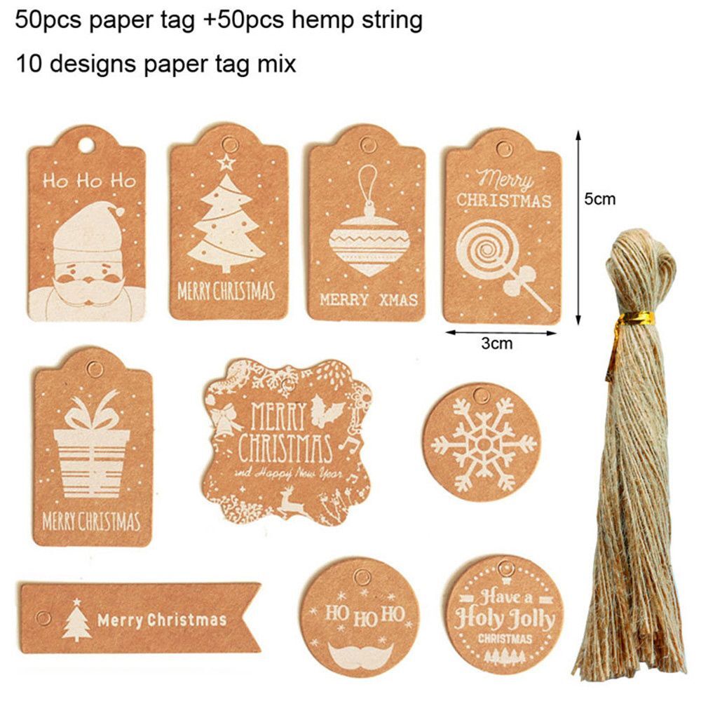 Xmas Decoration Kraft Paper Hang Tags Gift Wrapping Kraft Tag Christmas ...