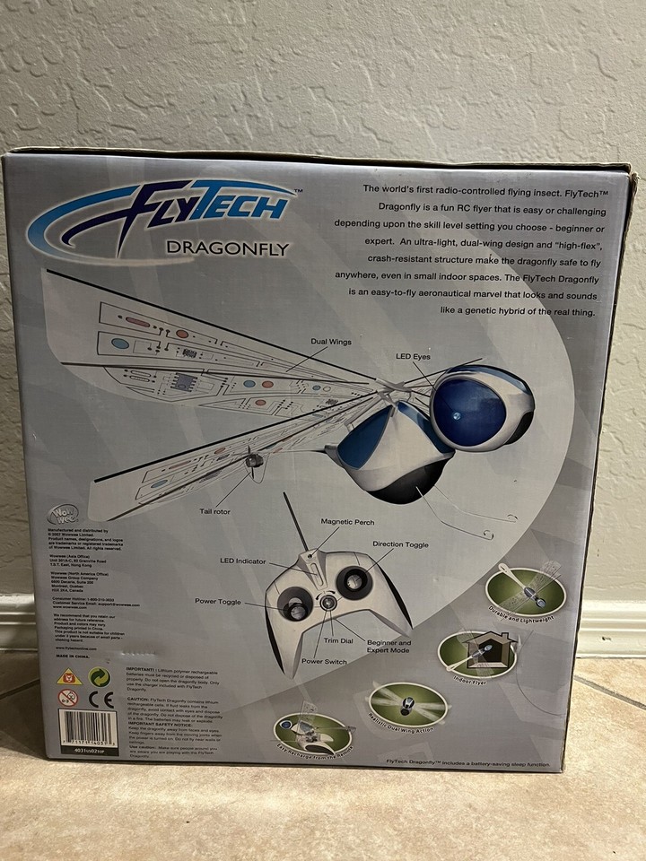 Wowwee FlyTech Robotic Dragonfly Remote Control RC Flying Insect Drone ...