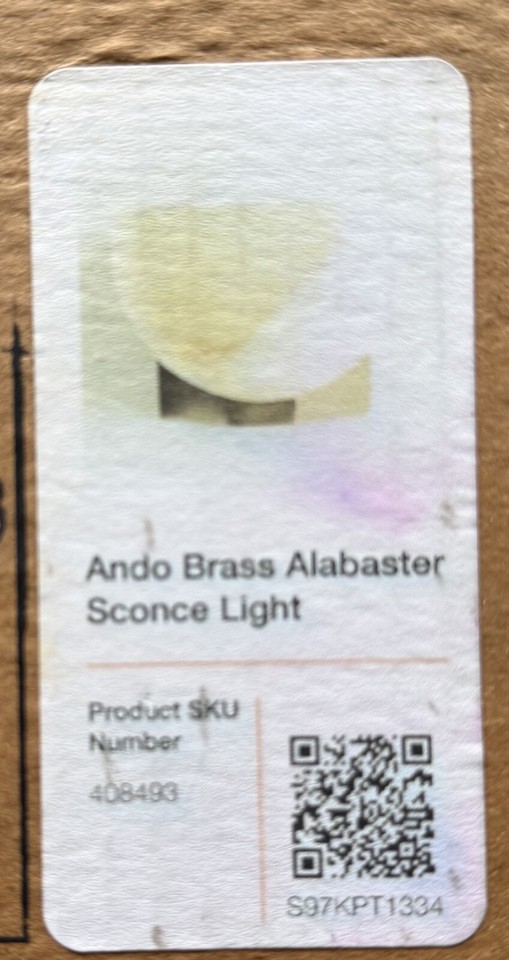 crate and barrel ando brass alabaster sconce light | eBay