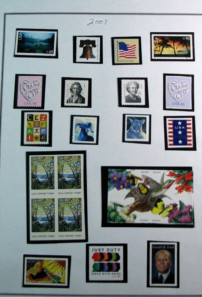 US Stamp Album Page Scott# C142,C143,4165,4156b,4129 & etc. 2007 MNH ...