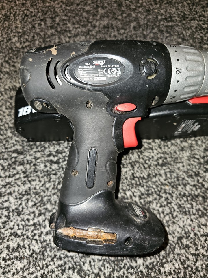 Draper Redline Cordless Drill Stuck No.77108, 18V Batteries(2) | eBay UK
