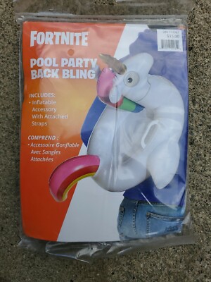 Fortnite Pool Party Back Bling, Inflatable Accessory with Straps Adult ...