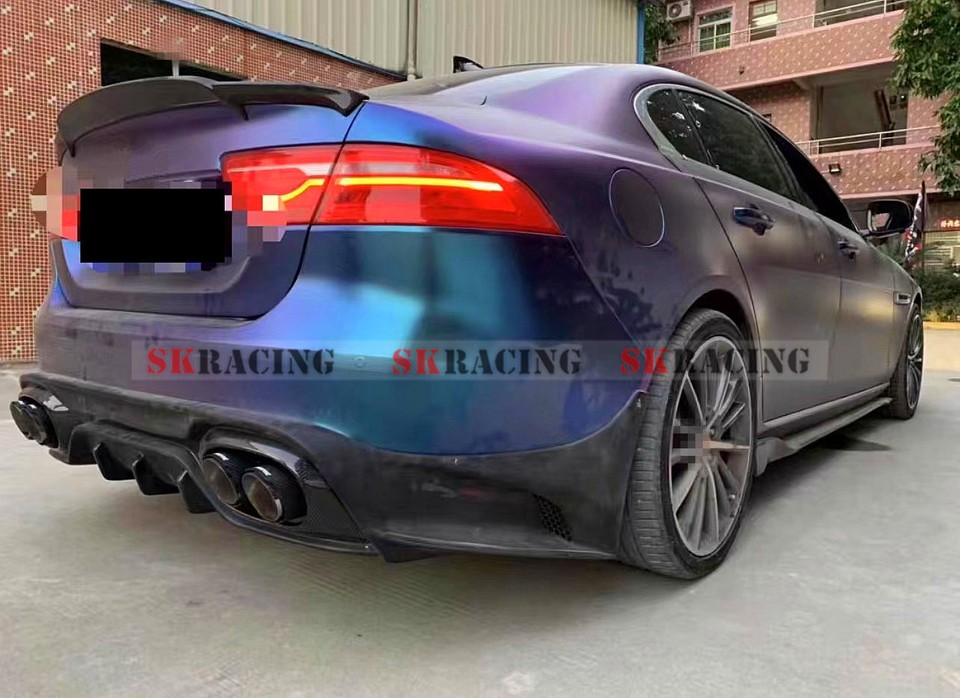 FOR 2016-2019 Jaguar XE Sedan Glossy Black Rear Trunk Spoiler Lip Wing ...