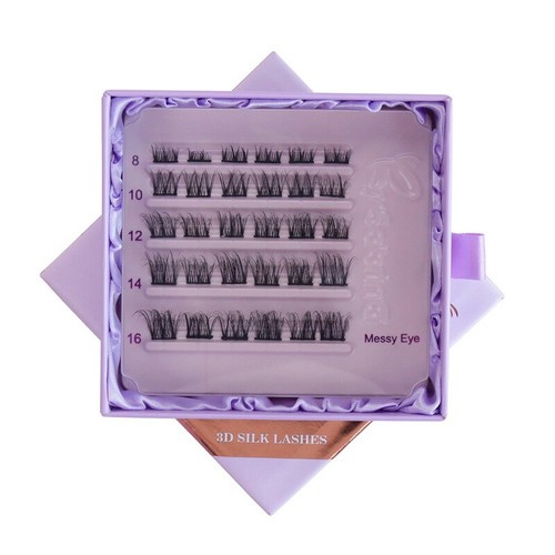 8-16mm Messy Eye Fluffy Silk False Clusters Eyelashes extension natural ...
