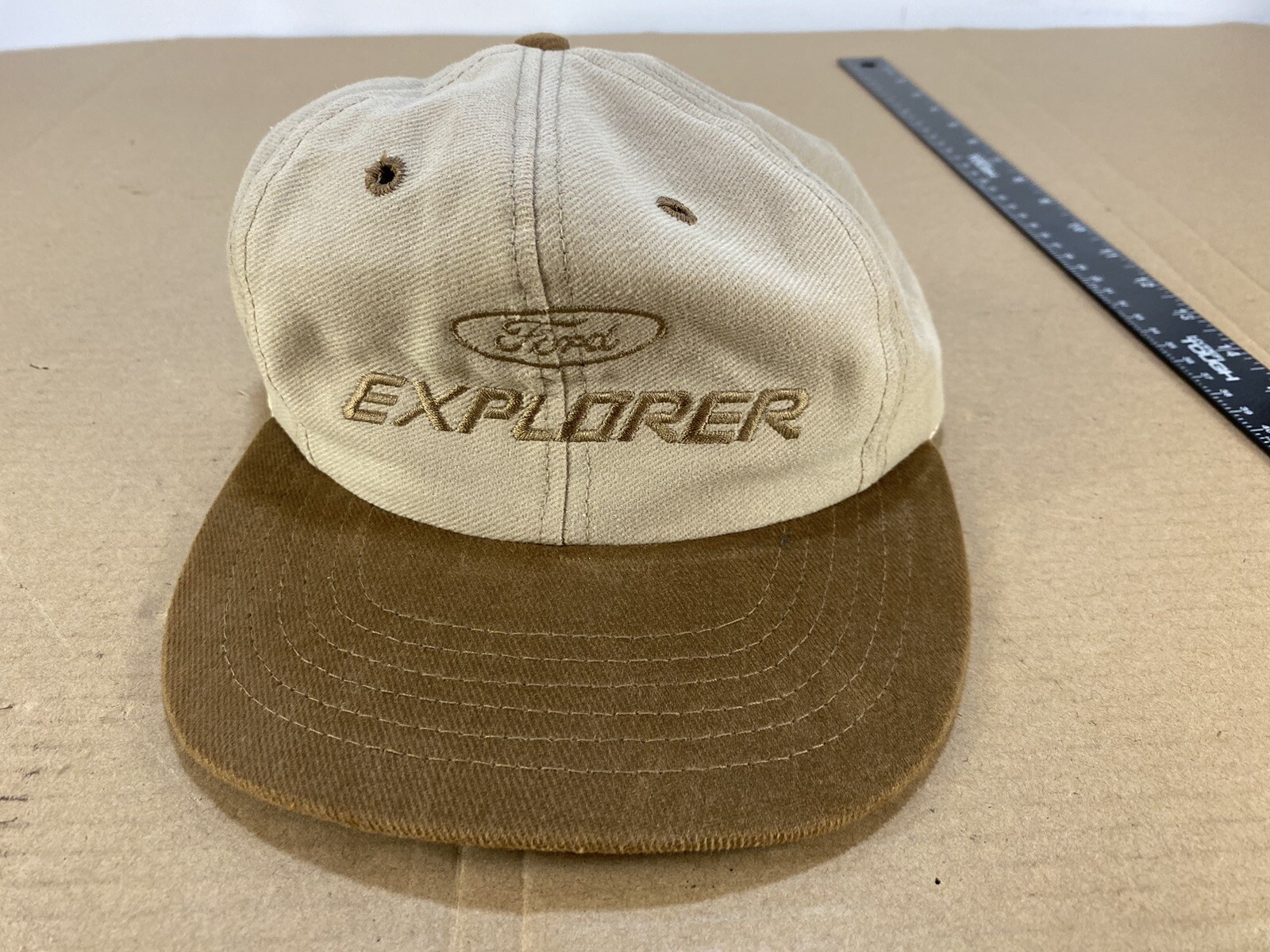 Vintage 80s 90s Y2K Ford Explorer Khaki SnapBack Hat … - Gem