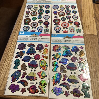 JOT Stickers Sheets Foil Lot Of 4 Sheets 88 Stickers Total NEW | eBay