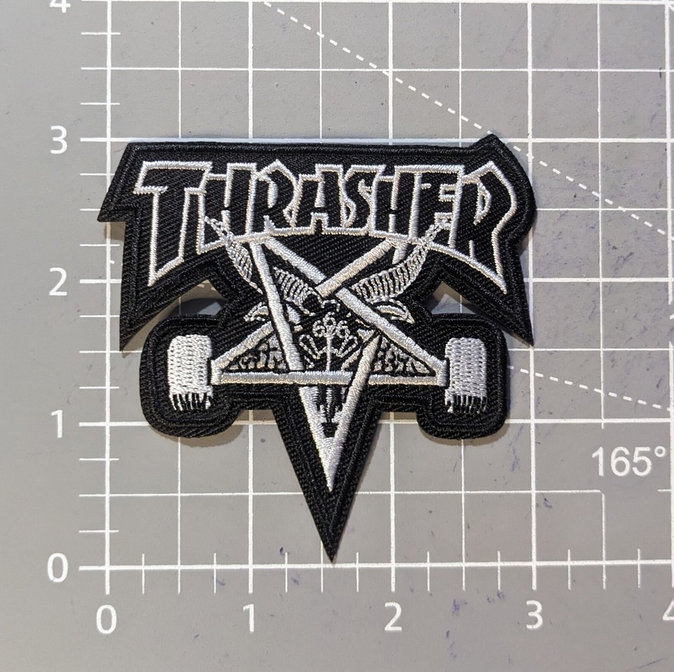 Thrasher Pentagram Patch 3x3" Skater Boarding Goth Punk Embroidered Iron On | eBay