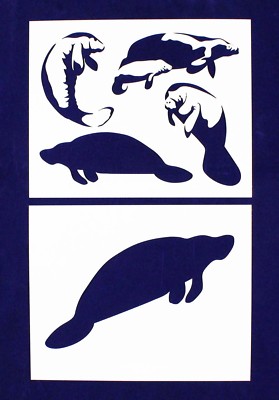 Manatee Stencils-2 pc Set-14 Mil Mylar- Painting/Crafts/Template | eBay