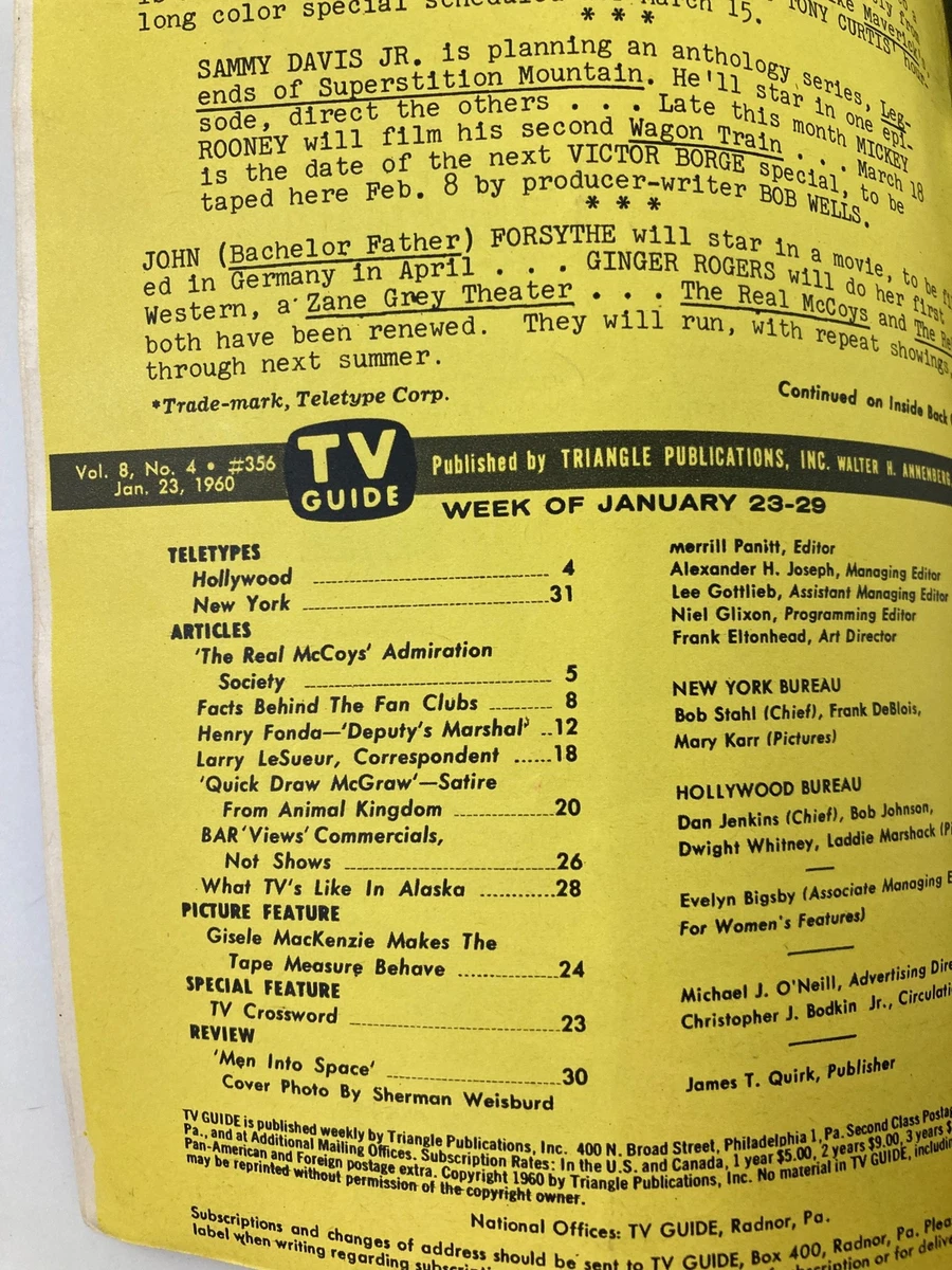 1960 Tv Guide