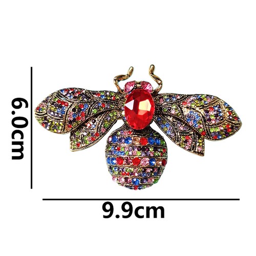 Vintage Style Bee Insect Golden Multi-color Crystal Brooch Pin Pendant ...