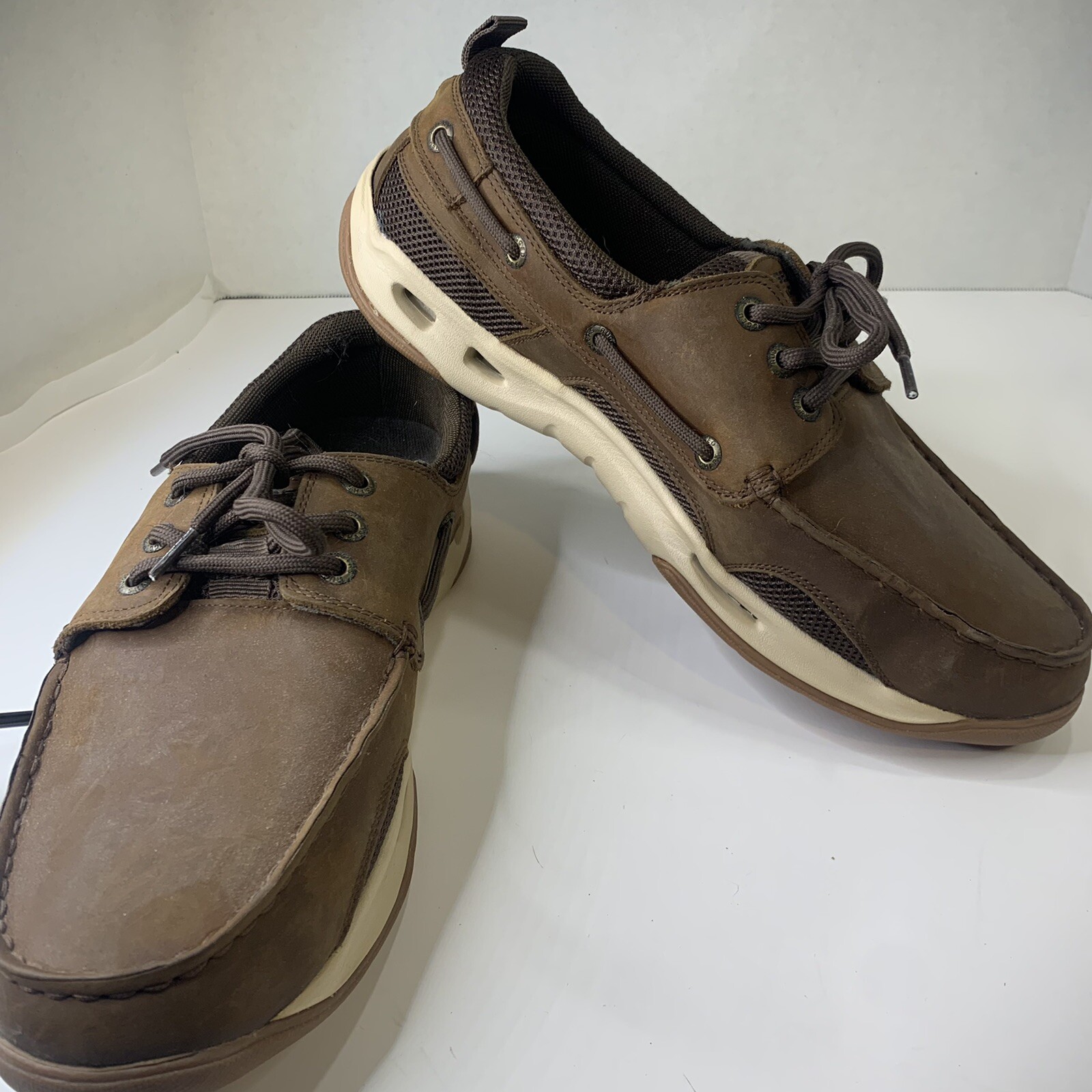 Rugged Shark Tidalwave brown leather boat shoe Men’s … - Gem