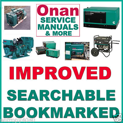 Onan SJB Genset SERVICE MANUALS, Parts Manual IPC, Operator, Install -5 ...