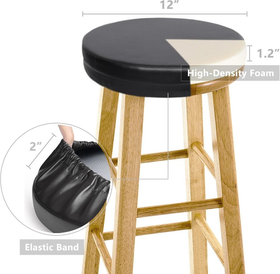 Shinnwa Bar Stool Cushion Round Foam Padded Seat 12" (1 Count), Black | eBay