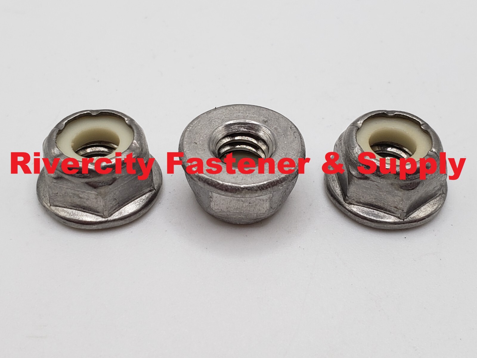 1/4-20 Stainless Flange Nylon Insert Lock Nuts 1/4x20 Nyloc Nut Nylok ...