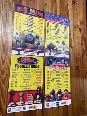 Lot Ole Miss Rebels Large Football Poster Schedules 2000,2002,2004,2006 ...