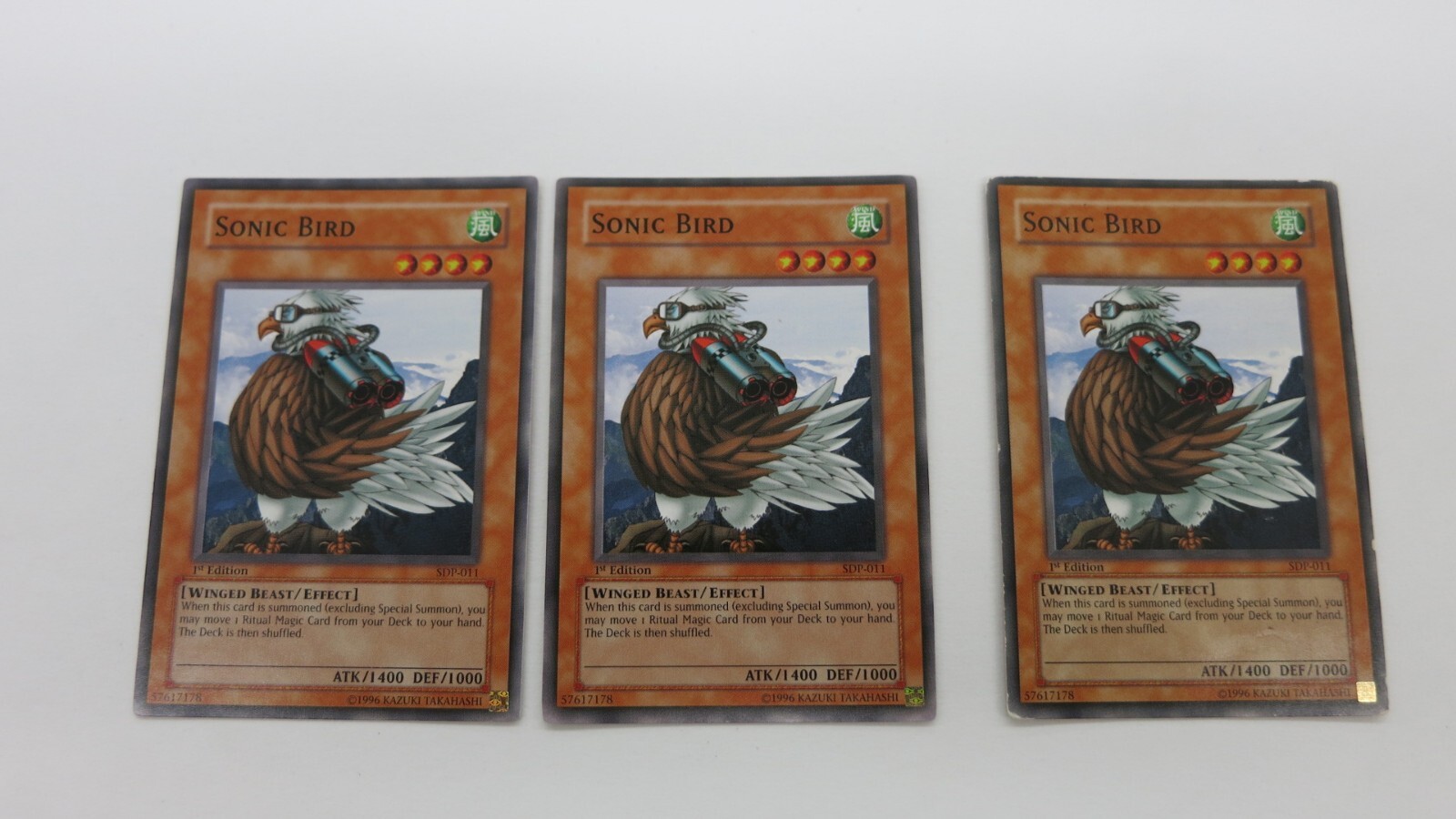 3x SONIC BIRD MONSTER 1ST EDITION SDP-011 COMMON YUGIOH 2 NM // 1 MP ...