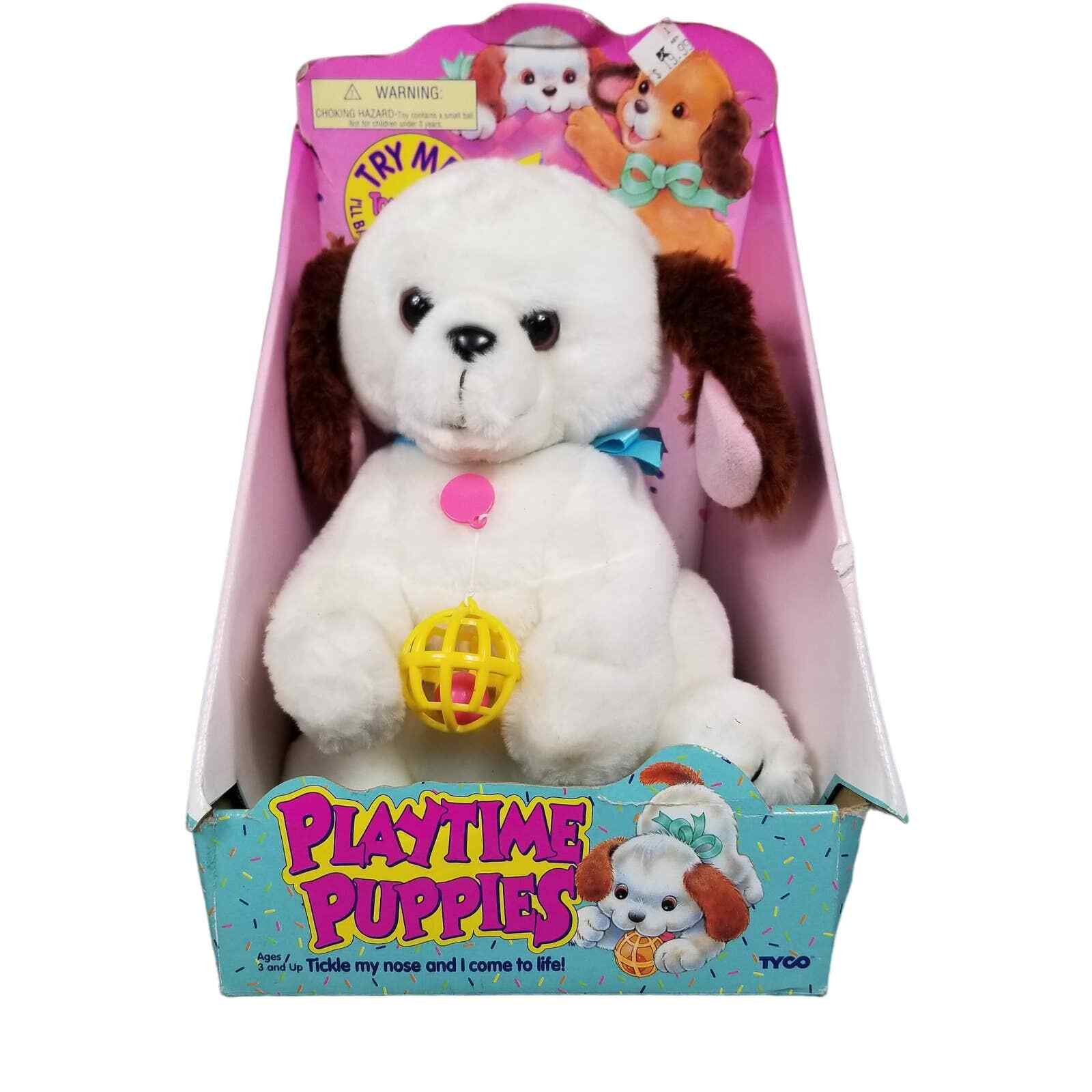 NEW Vintage 1994 Tyco Playtime Puppies Dog Stuffed Animal Plush Toy ...