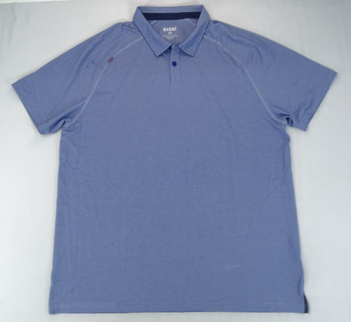 Rhone Delta Pique Golf Polo Shirt Men’s 2XL Blue Lightweight Short ...