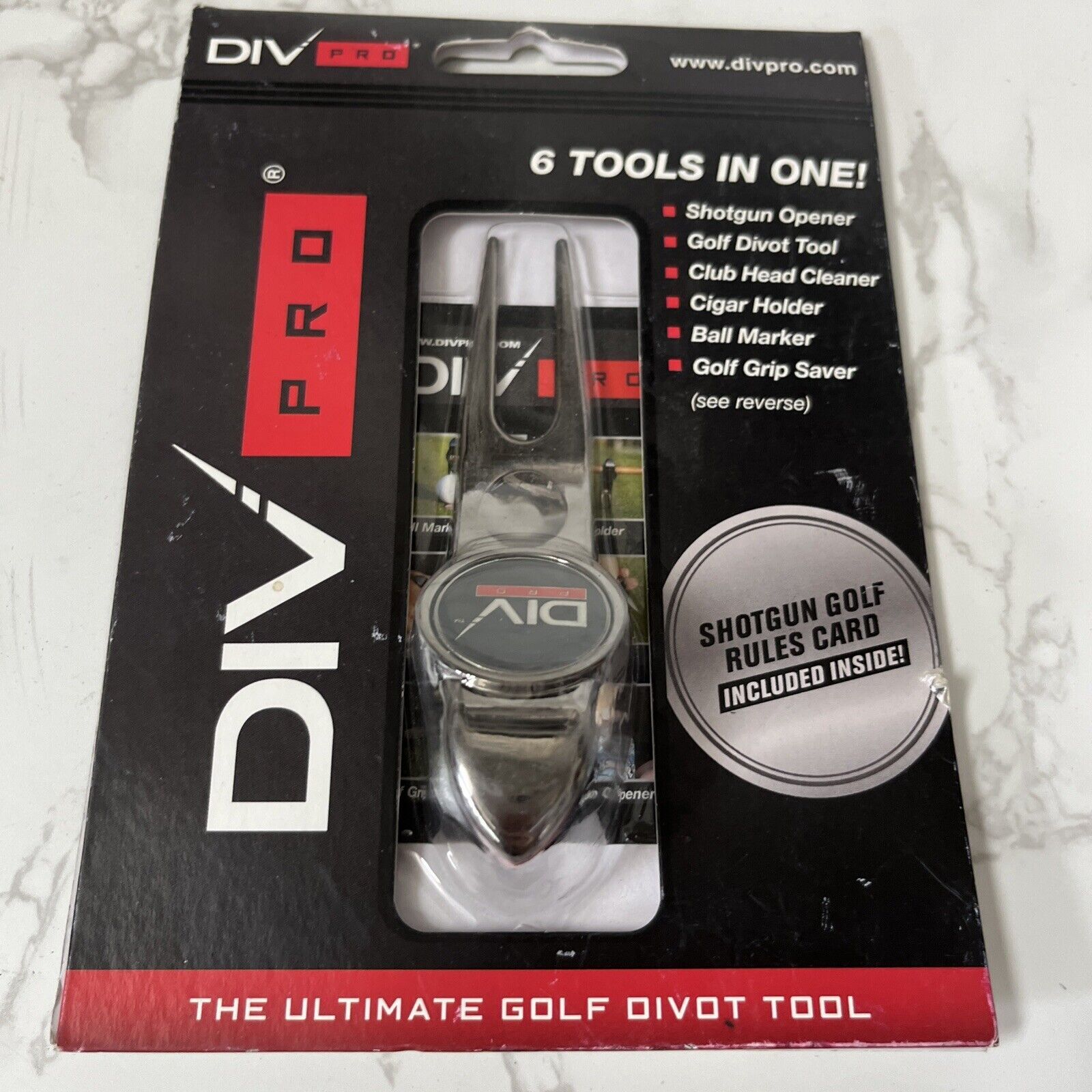 Div Pro 6 Tool in 1 Golf Divot Repair Ball Marker Cigar Holder Club ...
