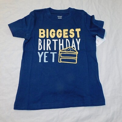NEW Toddler Birthday Shirt Biggest Sizes 2nd 3rd 4th 5th Blue Unisex ...