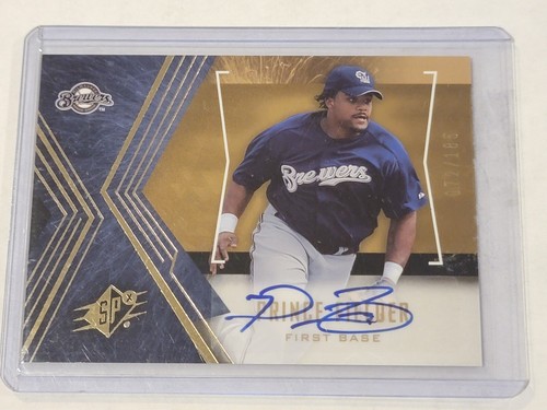 2005 SPx AUTHENTIC PRINCE FIELDER AUTO AUTOGRAPH ROOKIE RC #/185 Clean ...