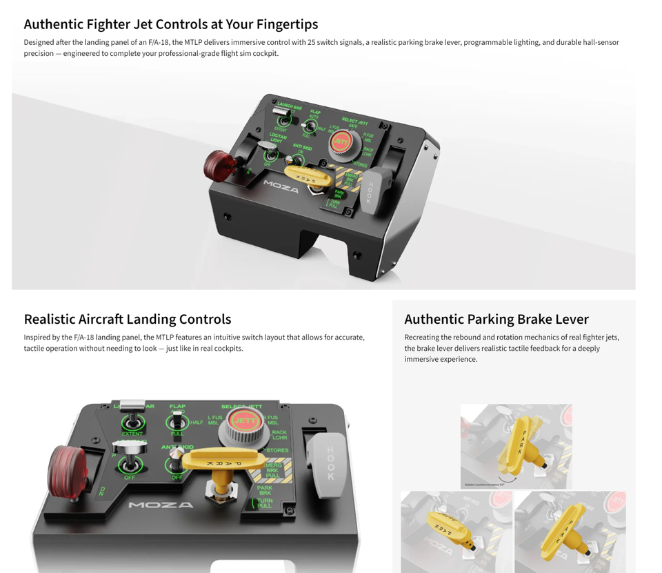 NEW MOZA MTLP F18 throttle take off flap panel dcs home cockpit jet ...