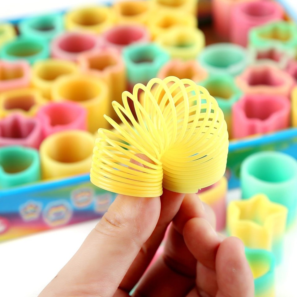 50-Pack Mini Rainbow Magic Springs - Vibrant Shapes for Party Favors ...