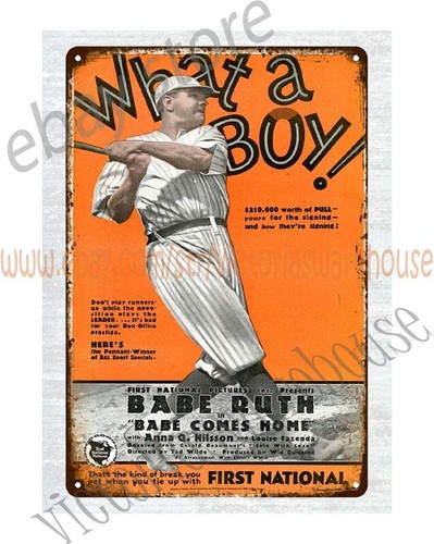 1927 baseball First National News Magazine Cover Babe Ruth metal tin ...