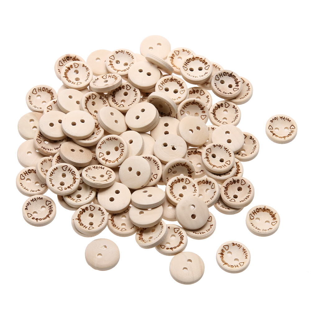 100pcs Fastener Buttons 2 Holes DIY for Sewing Knitting Handcraft (1 ...