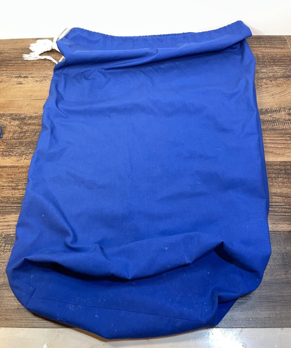 Vintage Blue Drawstring Utility Laundry Bag 21" x 31" Round Heavy Duty ...