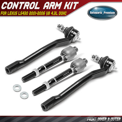 4x Front Inner & Outer Side Steering Tie Rod End for Lexus LS430 2001 ...