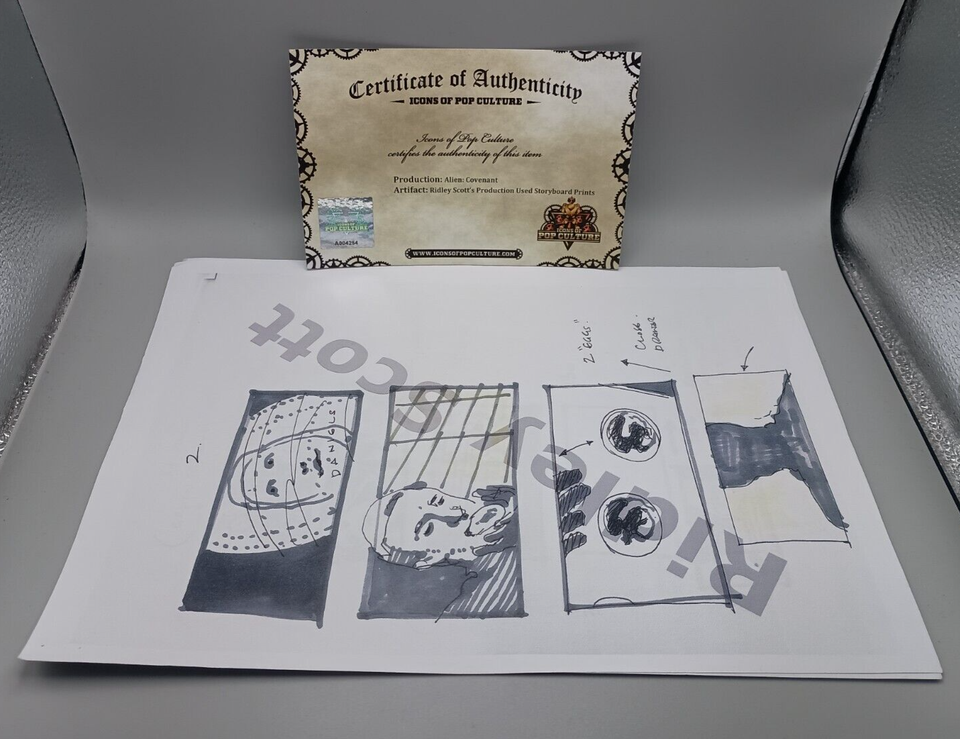 ALIEN COVENANT Production Used RIDLEY SCOTT PERSONAL STORYBOARDS COA ...
