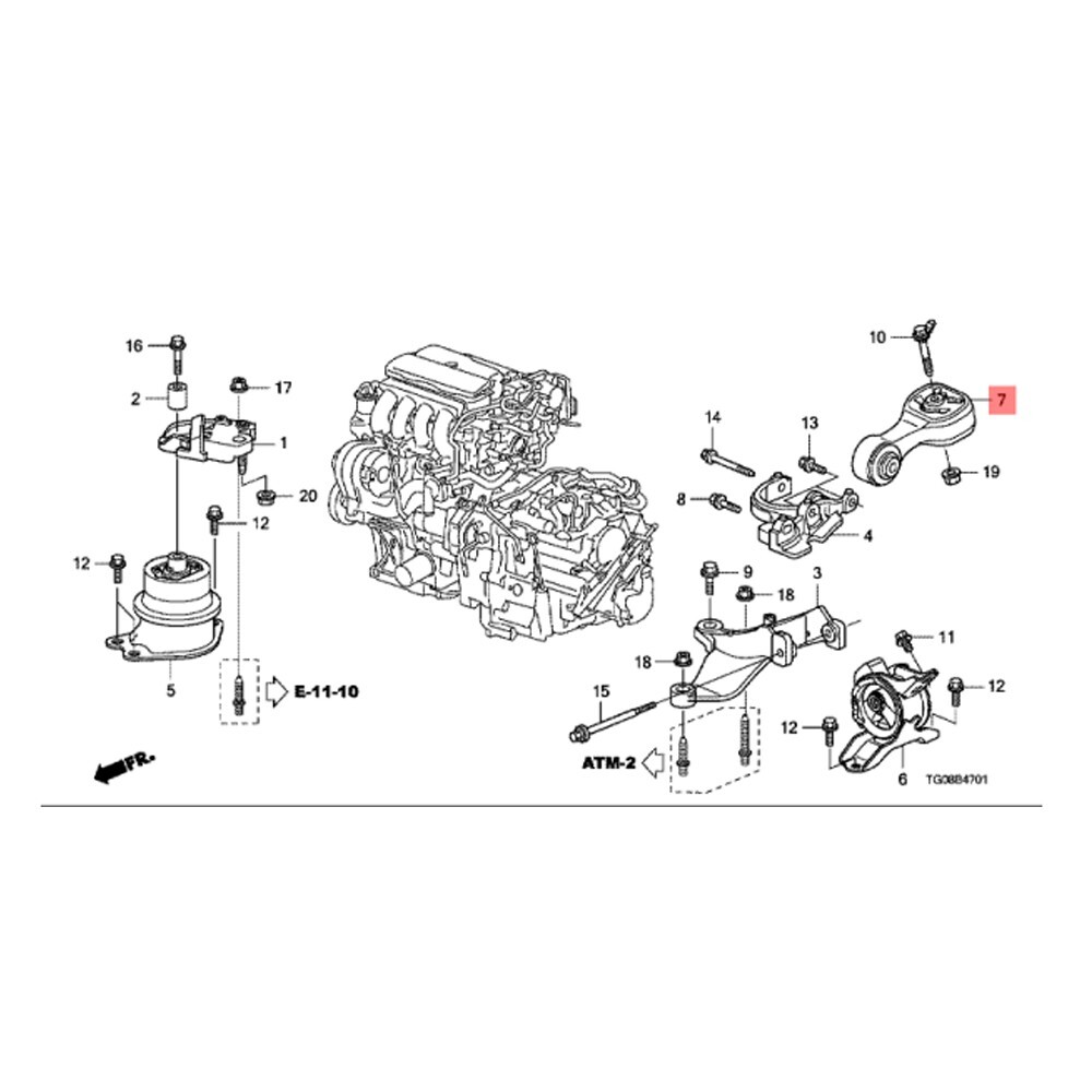 Engine Motor Mount 50890-TF0-981 for Honda Fit 2009-2013 Engine Strut ...