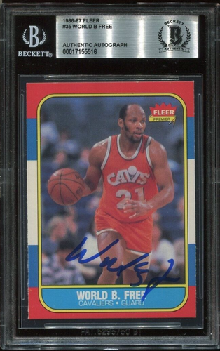 CAVS WORLD B. FREE signed autographed 1986 FLEER CARD BECKETT (BAS ...